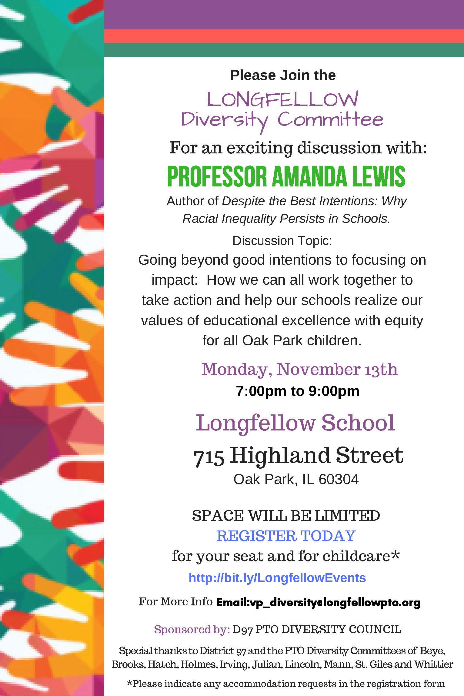 Register today! A Discussion with Professor Amanda Lewis | Irving School PTO