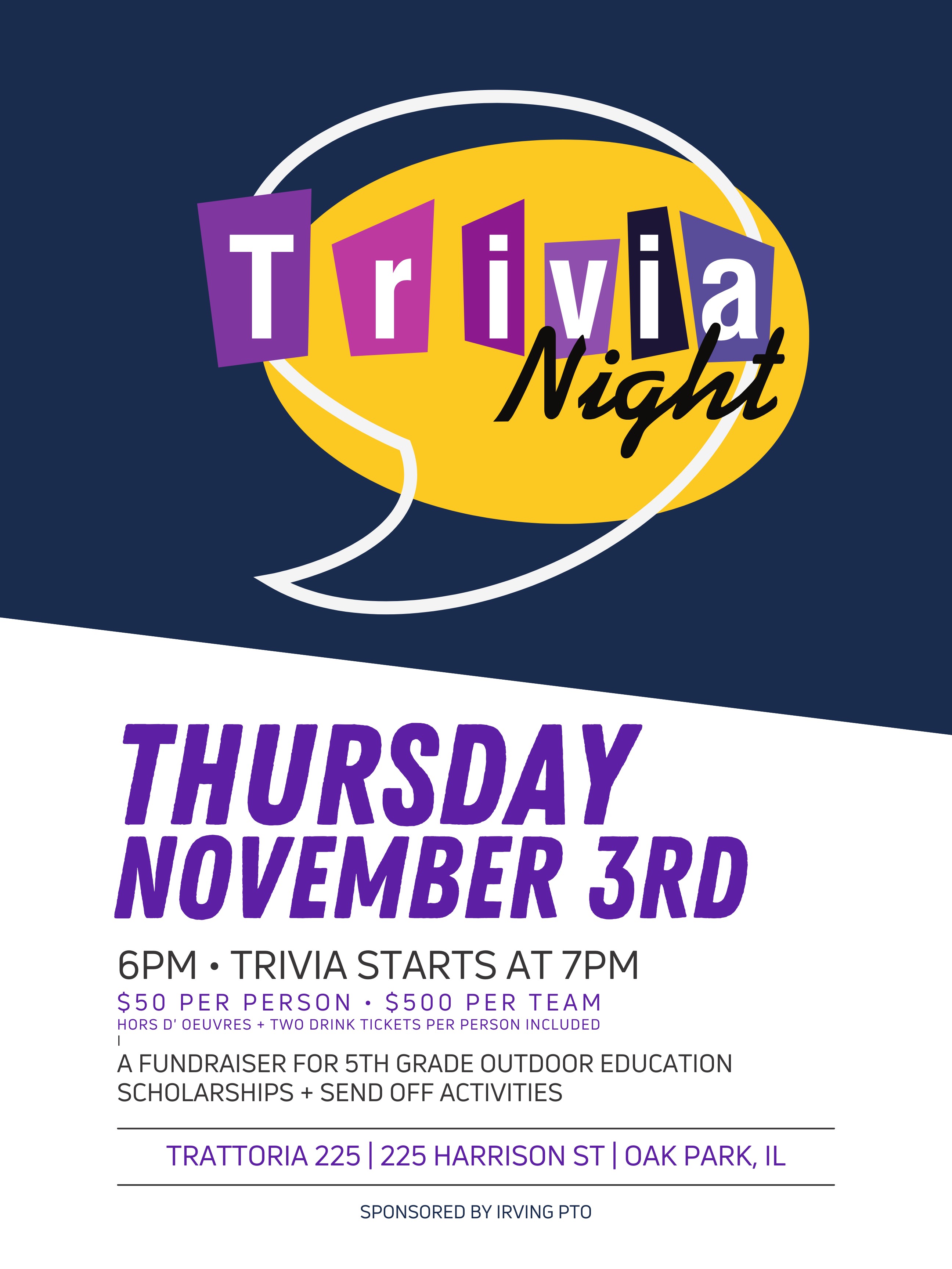 Trivia Night | Irving School PTO